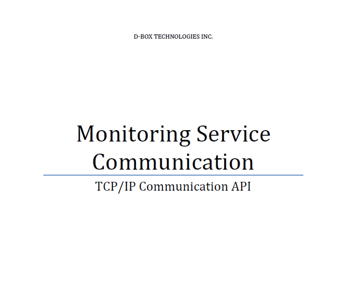 Monitoring Service Tcpip Communication Api Documentation 7366